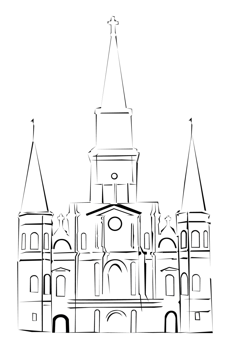 St. Louis Cathedral Outline Clip Art - New Orleans Free Vector Clip Art